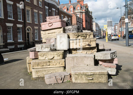 Luggage,statue,sculpture,Hope Street,Liverpool,Merseyside,England ...