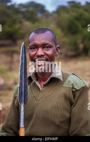 Askari guard in Masai Mara National park Kenya Stock Photo - Alamy