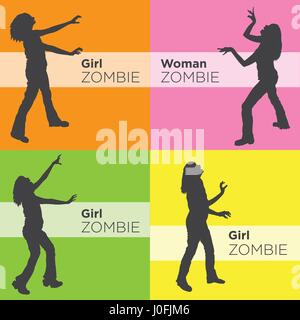 Zombie Silhouette side view images Stock Vector Image & Art - Alamy