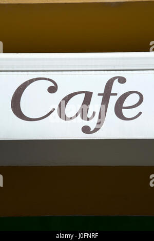 Cafe Sign on Diagonal Tilt Stock Photo - Alamy