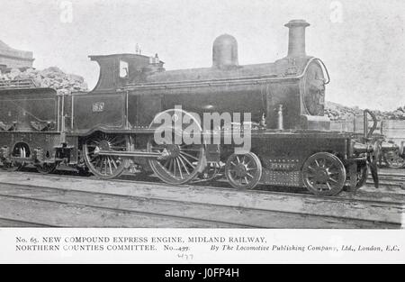 Locomotive no 65, new compound express engine, Midland Railway Northern ...