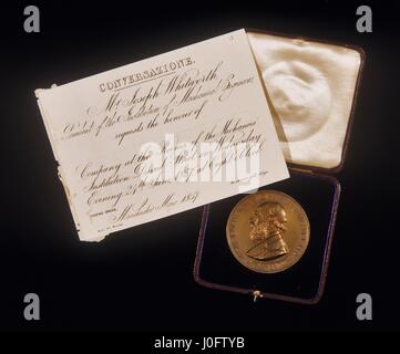 Joseph Whitworth, P IMechE, medal and invitation, 1857 Stock Photo - Alamy