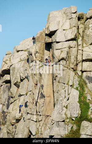 Rock Climbers in Cornwall Stock Photo - Alamy