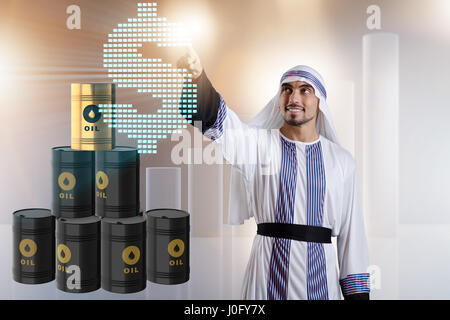 The arab businessman in oil price business concept Stock Photo - Alamy