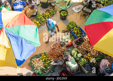 African vegetable market, Assomada, Santiago Island, Cape Verde Stock ...