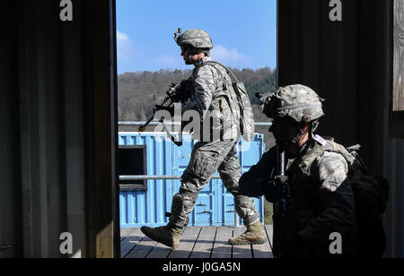 A patrolman assigned to the 86th Security Forces Squadron conducts a ...