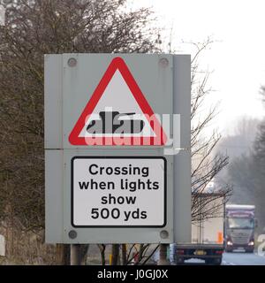 Warning sign in the military training area on Salisbury Plain Stock ...