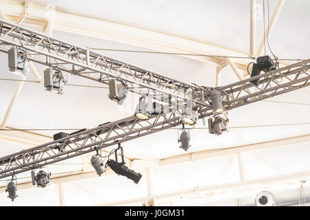 Concert stage spot lighting rigging structure for a live musical ...
