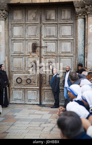 April 9, 2017 - Jerusalem, Israel - Priests carry palm fronds in a Palm ...