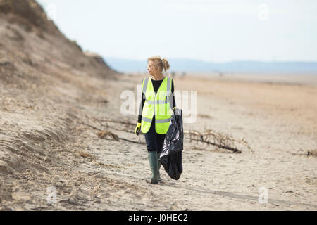Litter pick on Formby beach UK Stock Photo - Alamy