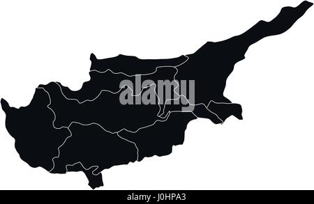 cipro map with regions on a white background Vector Stock Vector Image ...