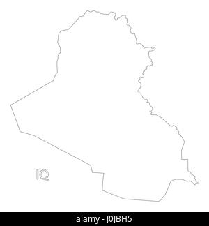 Iraq outline silhouette map illustration with governorates Stock Vector ...