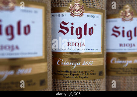 Bottles of Spanish Rioja from the Siglo winery Stock Photo - Alamy