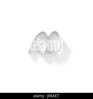 Long shadow handwritten font LETTER Z 3D render illustration isolated ...