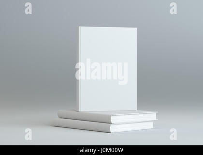 Blank books template on gray background Stock Photo - Alamy