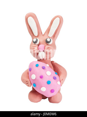 Plasticine clay rabbit isolated on white Stock Photo - Alamy
