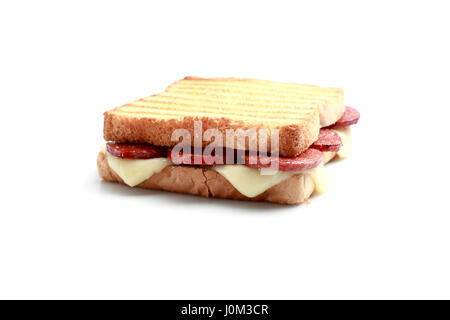 Turkish toast with "sucuk and cheese" on white background Stock Photo ...