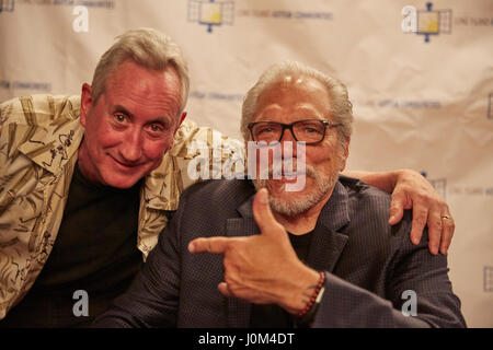 Westbury, United States. 13th Apr, 2017. Steven Berenson (l) asks Jorma ...