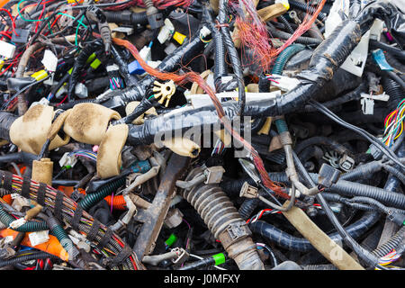 Scrap electrical wiring bundles salvaged from vehicles Stock Photo - Alamy