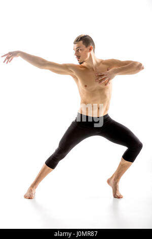 Young shirtless man performing contemporary dance position and Stock ...