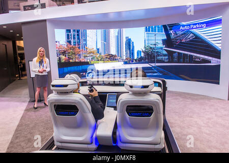 The Hyundai Mobis Concept car simulator at the CES Show in Las Vegas ...