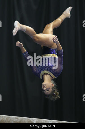 St. 14th Apr, 2017. LSU's Ashleigh Gnat on the balance beam during the ...