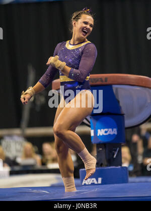 St. 14th Apr, 2017. LSU's Ashleigh Gnat on the balance beam during the ...