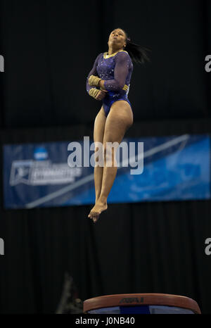 St. 14th Apr, 2017. LSU's Ashleigh Gnat on the balance beam during the ...