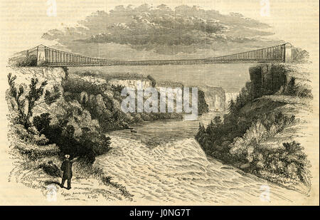 The new suspension bridge--Niagara Falls, circa 1880 Stock Photo - Alamy