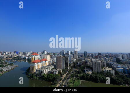 Aerial view of Gulshan Lake area in Dhaka city. Dhaka, Bangladesh Stock ...
