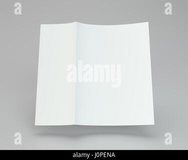 Folded white paper page sheet texture. 3d rendering Stock Photo - Alamy