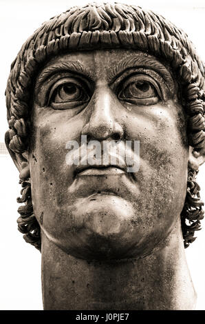 head of Colossal bronze statue of Constantine, Capitoline Museums, Rome ...