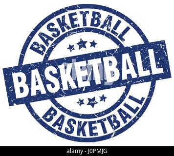 basketball blue round stamp Stock Vector Image & Art - Alamy