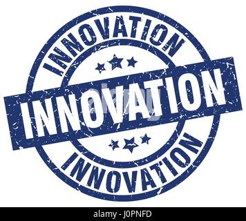 innovation blue round grunge stamp on white Stock Vector Image & Art ...