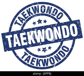 taekwondo sign. taekwondo grunge blue stamp. Label Stock Vector Image ...