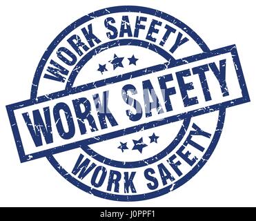 work safety blue round stamp Stock Vector Image & Art - Alamy