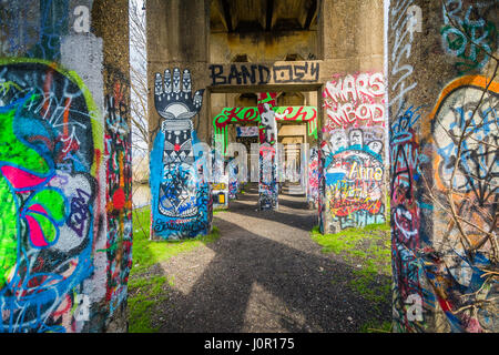 Graffiti under the Graffiti Pier, in Philadelphia, Pennsylvania Stock ...