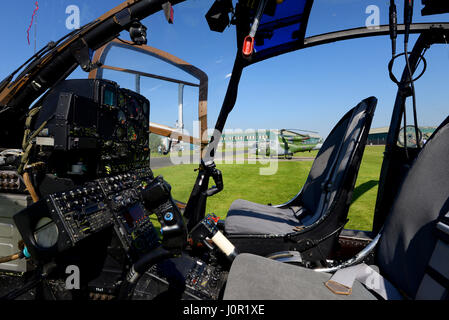 Aerospatiale Gazelle helicopter & Middle Wallop control tower Stock ...