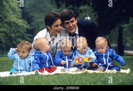 Bruce and Linda Jacobssen with their 2 year quintuplets known as the ...
