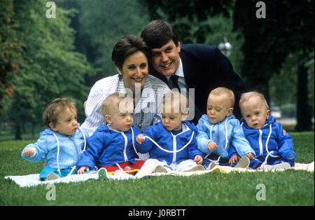 Bruce and Linda Jacobssen with their 2 year quintuplets known as the ...