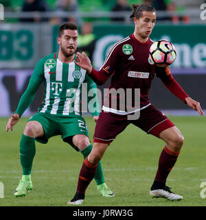 Ferencvaros' Endre Botka controls the ball during the Europa League ...