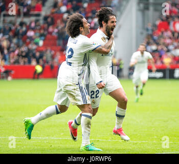 Isco of Real Madrid celebrates the goal during the Champions League ...