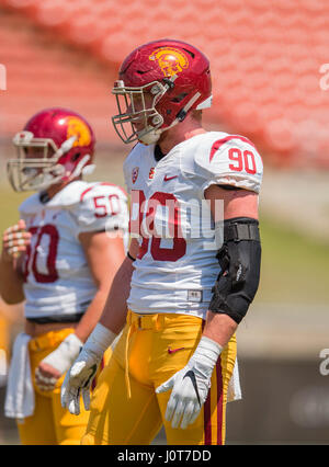 USC Trojans linebacker Connor Murphy (90) in coverage during an NCAA ...