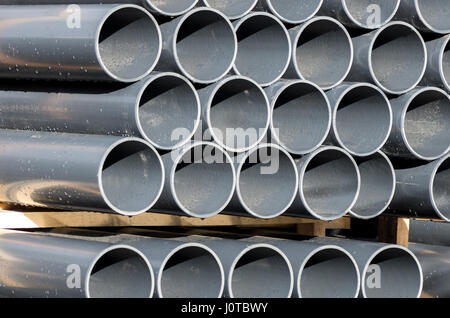 PVC pipe gray, PVC pipes for irrigation system Stock Photo - Alamy
