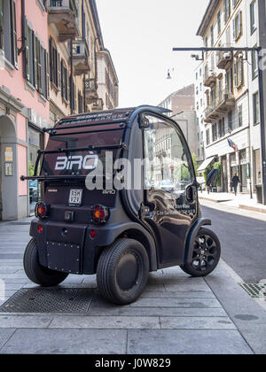 Biro , electrical smart city car designed in Italy, store in Milan ...