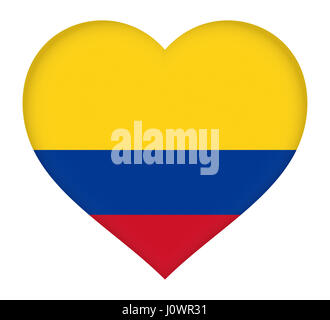 Love Colombia symbol. Flag Heart Glossy icon on a white background ...