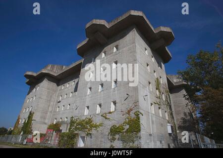 Flakturm IV concrete tower blockhouse from WW2 Sankt Pauli district ...