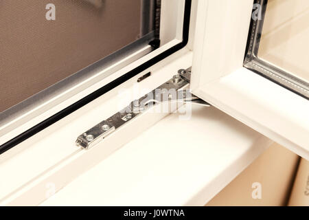 Window Handle And Locking Mechanism Of A Window Stock Photo - Alamy