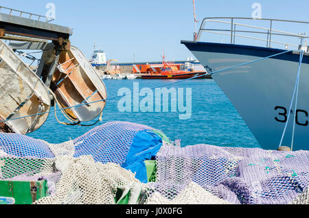 A net view in Garrucha port, Almería province, Spain Stock Photo - Alamy