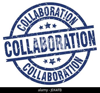 collaboration blue round grunge stamp Stock Vector Image & Art - Alamy